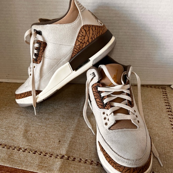 Jordan | Shoes | Mens Jordan Retro 3 Sneakers In Cream And Brown | Poshmark
